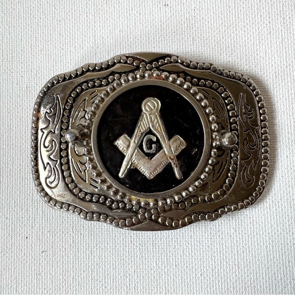 Accessories | Vintage Masonic Freemason Square Compass G Belt Buckle ...